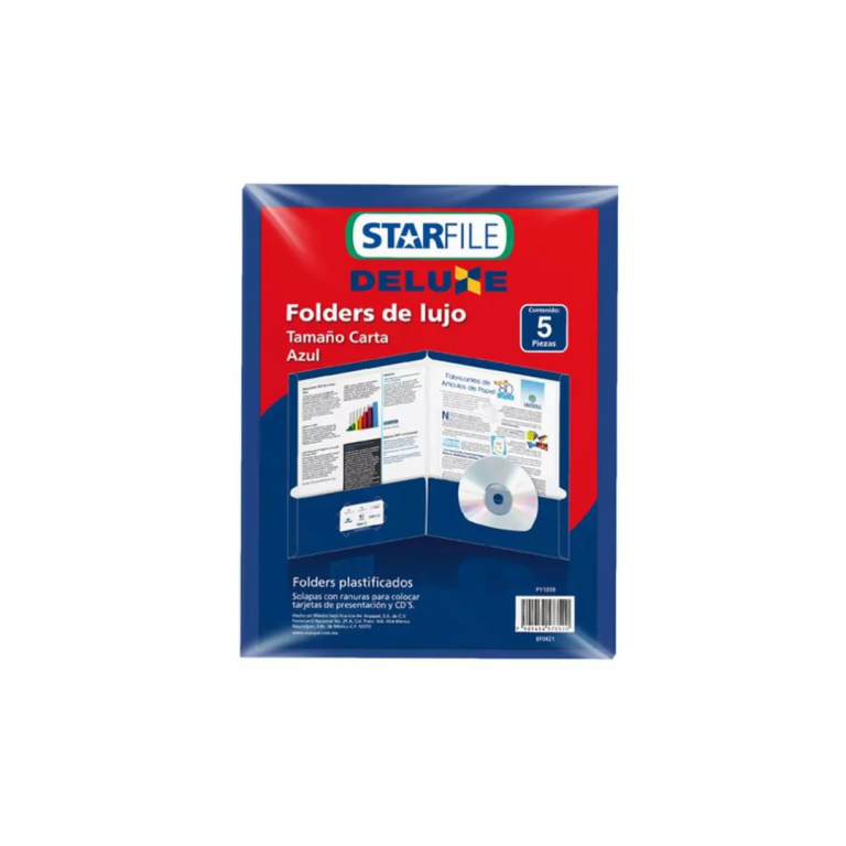 FOLDER LAMINADO CARTA AZUL STARFILE DELUXE – ofimarket.mx