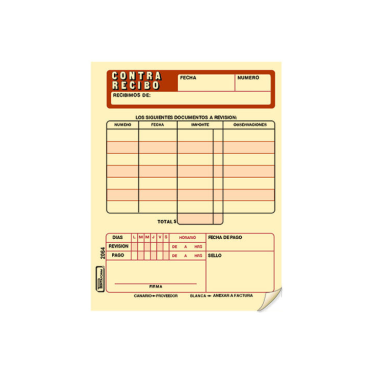 CONTRA-RECIBO BLOCK DE 25 JUEGOS PRINTAFORM – ofimarket.mx